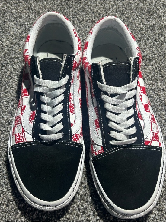 Vans | Shoes | Vans Old School Sneakers Black White Red Checker Skate ...